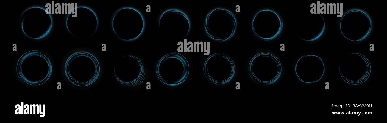 A captivating series of circular light patterns displayed prominently ...