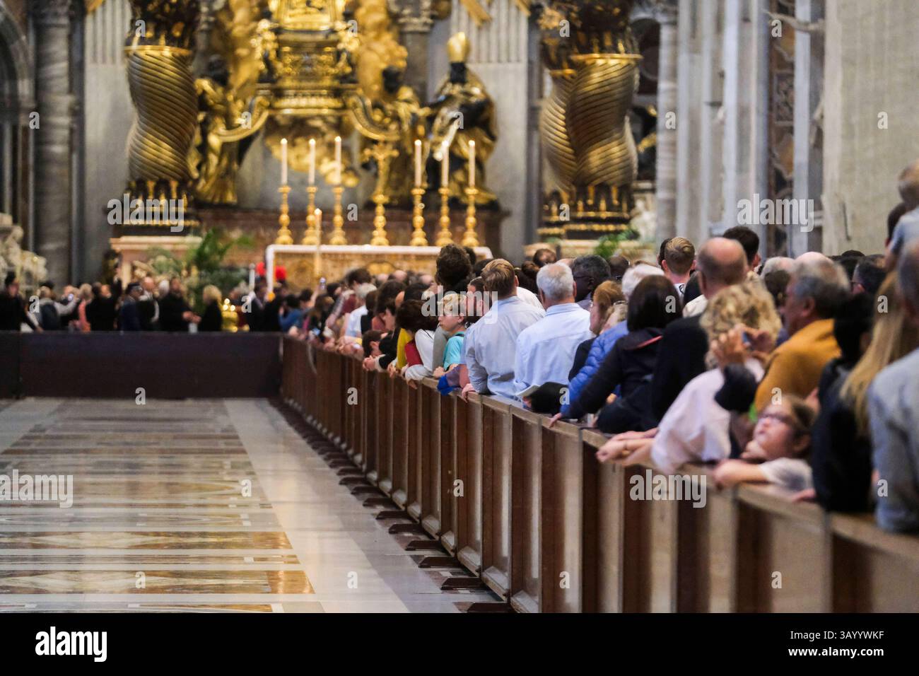 Pope Francis lies in state in St Peter s Basilica at the Vatican. Faithful line up to pay their ...