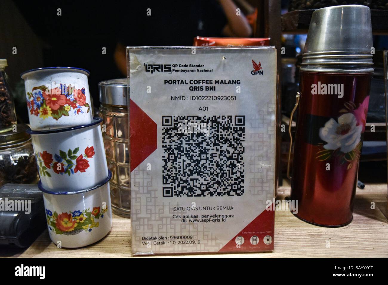 April 23, 2025, Malang, East Java, Indonesia: A coffee shop provides ...