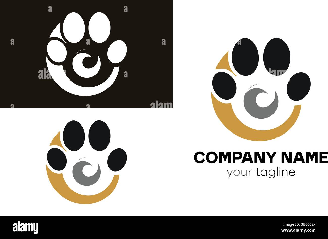 Modern Paw Print Logo for Veterinary and Pet Care Businesses Stock ...