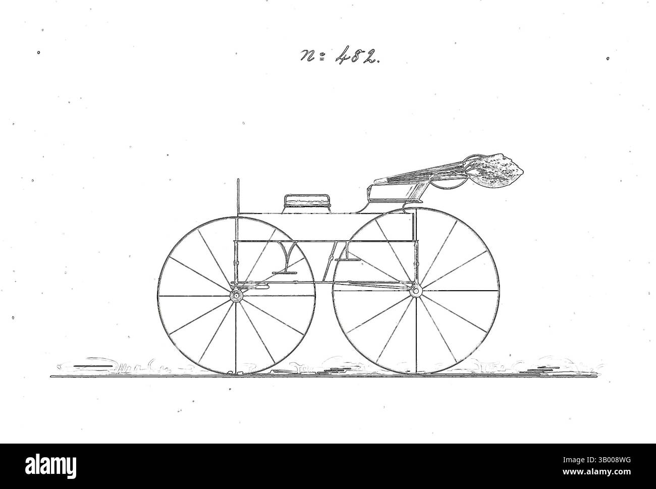 A stylized depiction of an early steam locomotive, featuring prominent ...