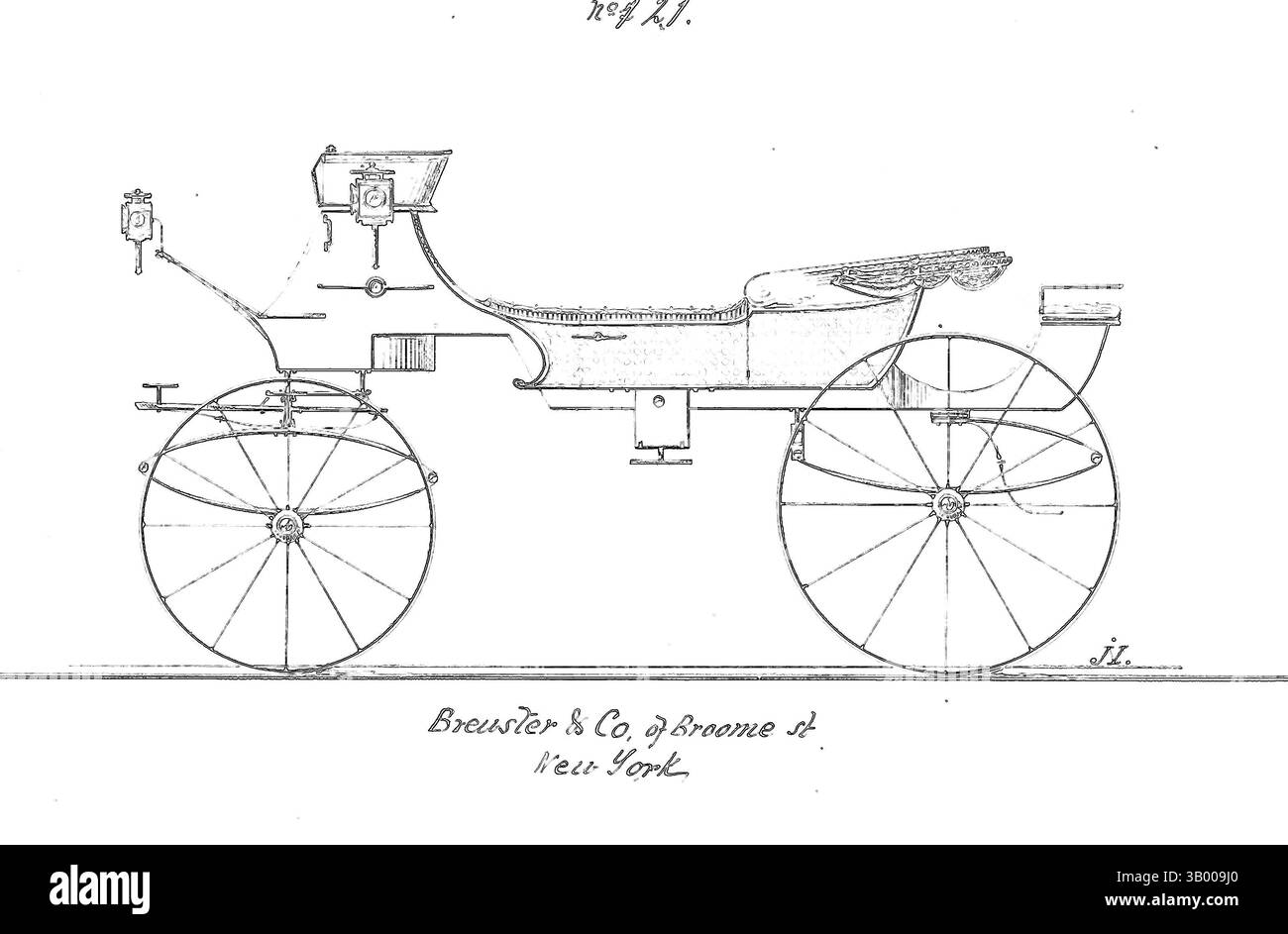 A stylized depiction of a vintage carriage, featuring intricate details ...