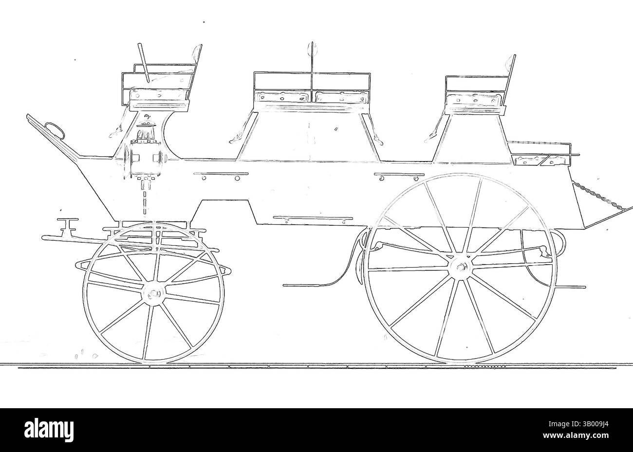 A stylized representation of a vintage horse-drawn carriage, featuring ...