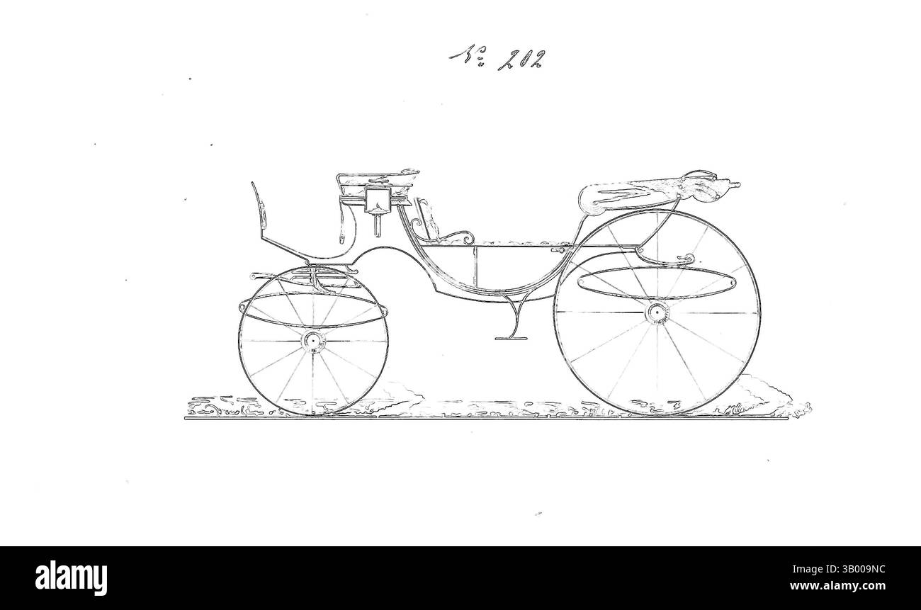 A stylized representation of a vintage carriage, featuring intricate ...