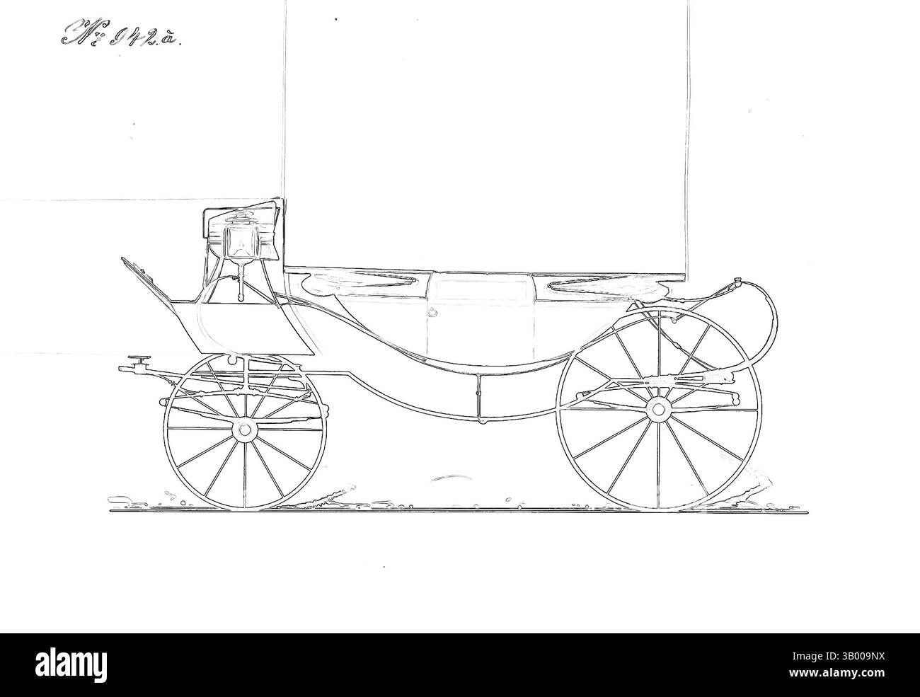 A stylized depiction of a vintage carriage, illuminated with vibrant ...