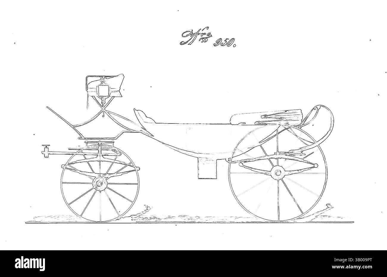 A stylized representation of a vintage carriage, characterized by ...