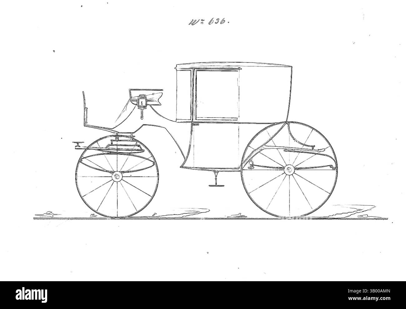 An intricately outlined vintage carriage, featuring elegant curved ...