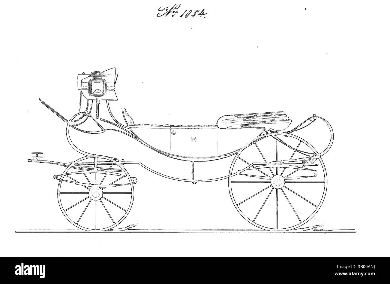 An elegantly designed vintage carriage, featuring a curved body and ...