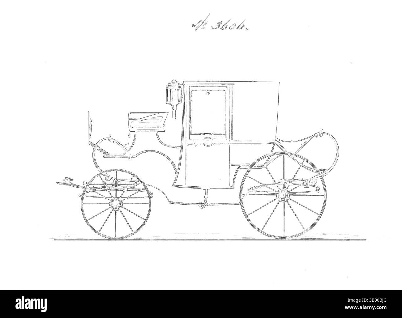 A vintage carriage with elegant curves and intricate wheel designs ...