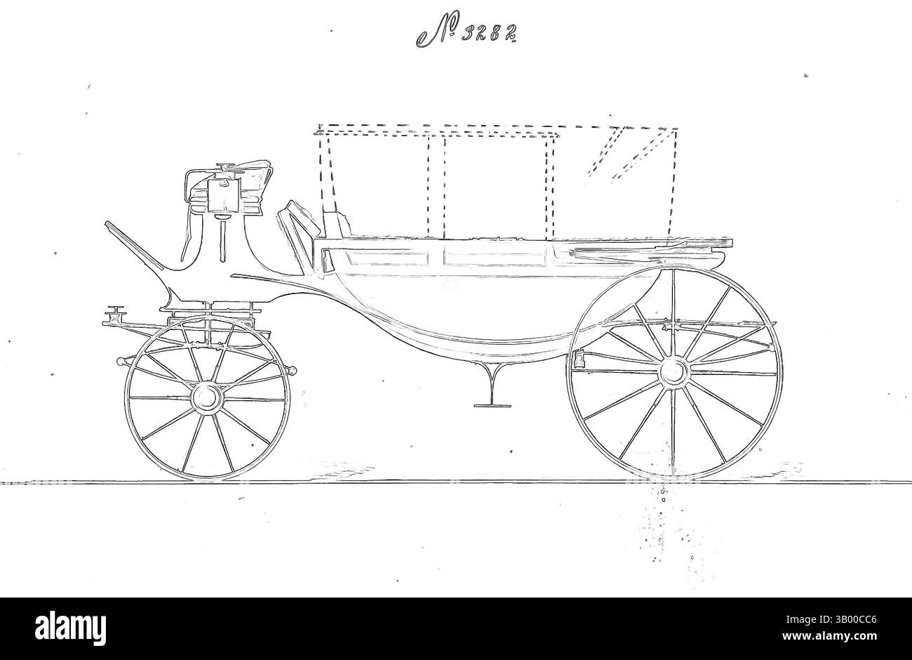A vintage carriage is elegantly outlined, showcasing its intricate ...