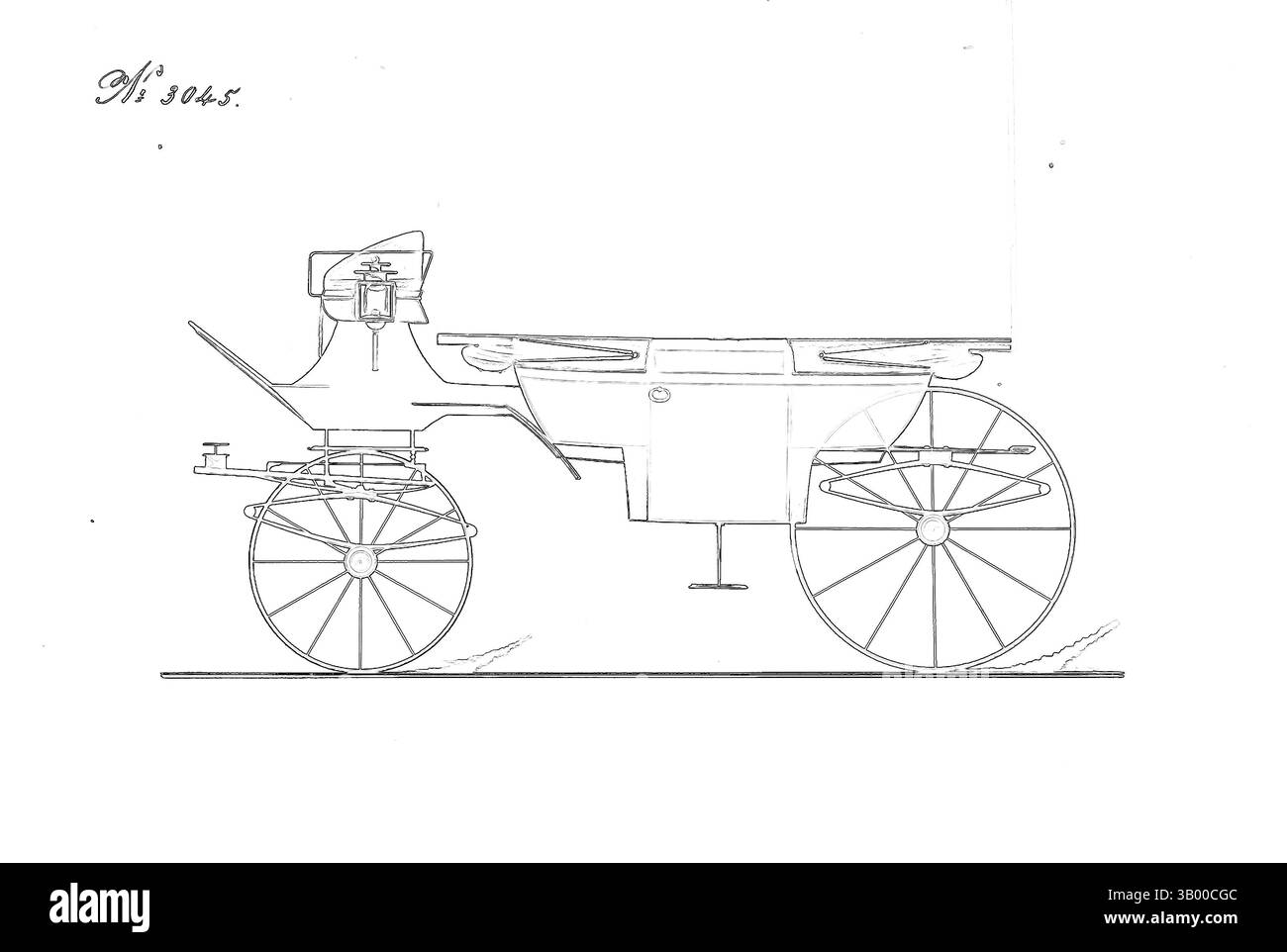 A vintage carriage with intricate wheels and elegant lines, illuminated ...