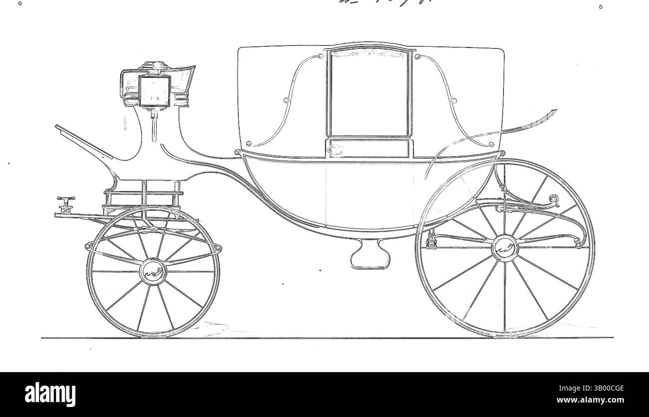 A vintage carriage with intricate detailing and elegantly curved lines ...
