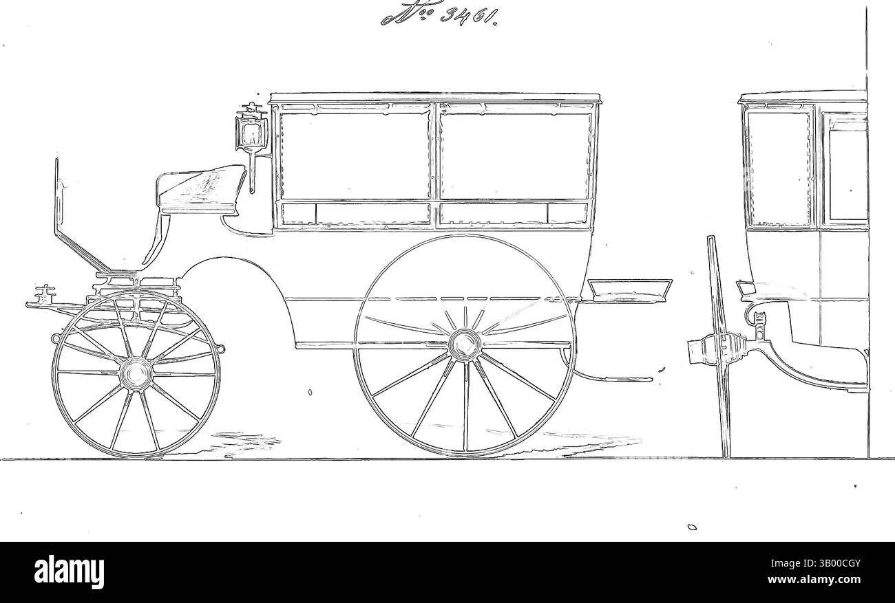 A vintage carriage with intricate wheels and elegant lines, illuminated ...