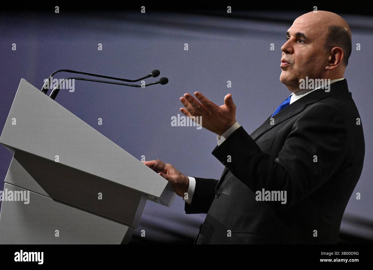 Russian Prime Minister Mikhail Mishustin during the meeting. Credit ...