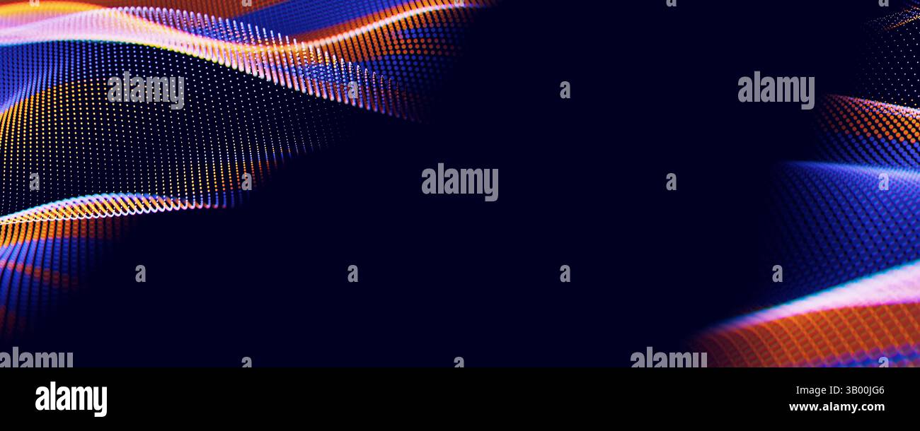 Abstract wave of particles. Big data digital flow concept. LLM learning ...