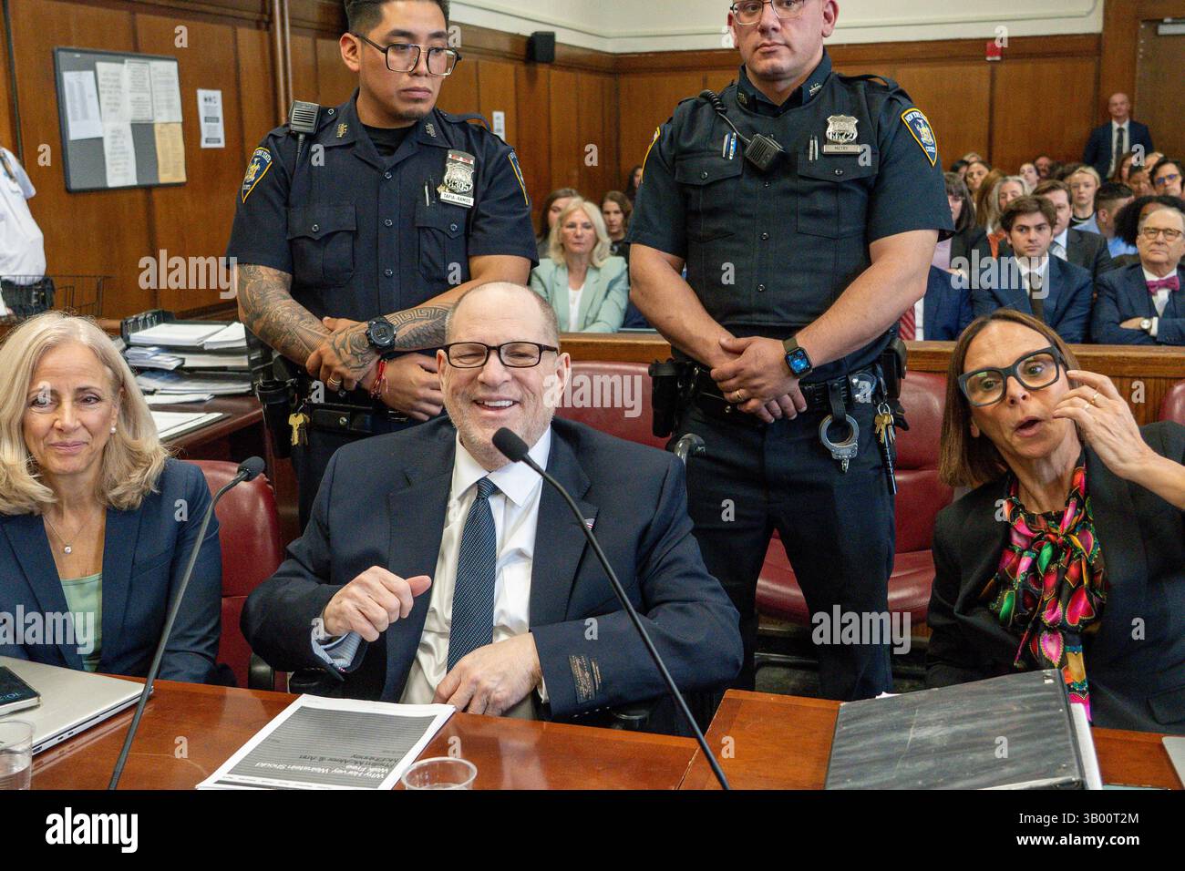 Harvey Weinstein appears in state court in Manhattan in his retrial on Wednesday, April 23, 2025 ...