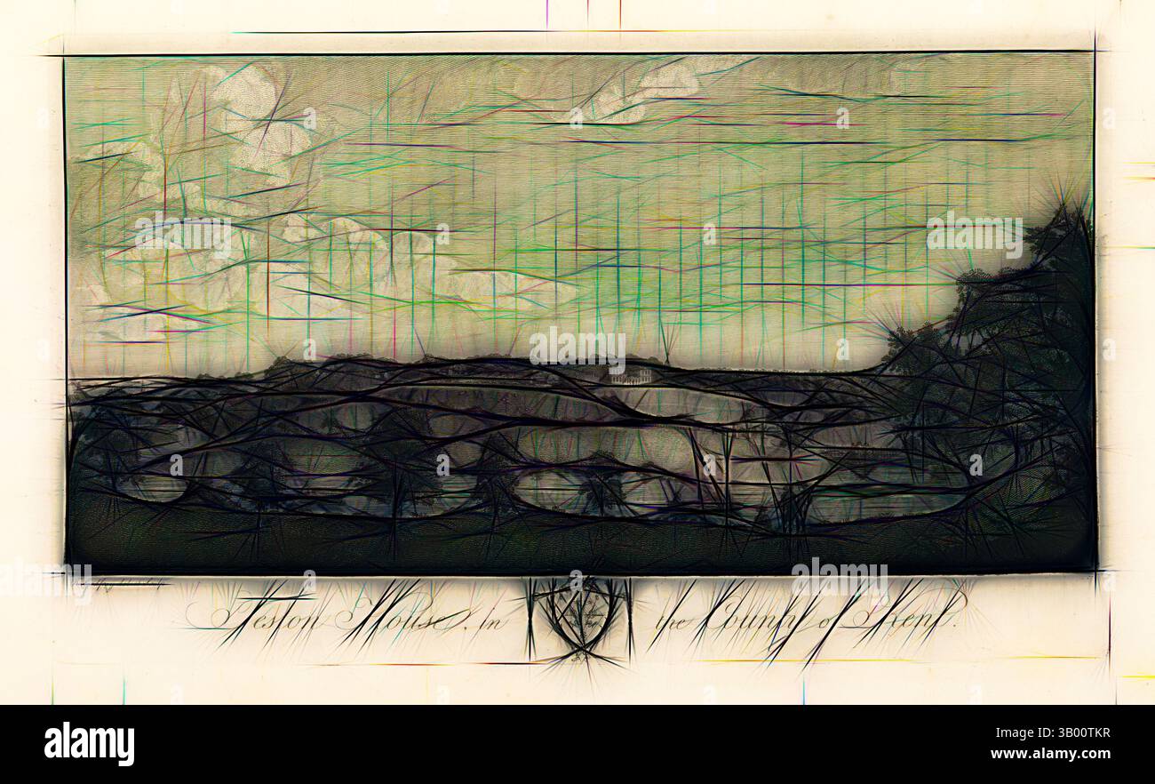 A stylized landscape featuring rolling hills and a varied sky, with ...