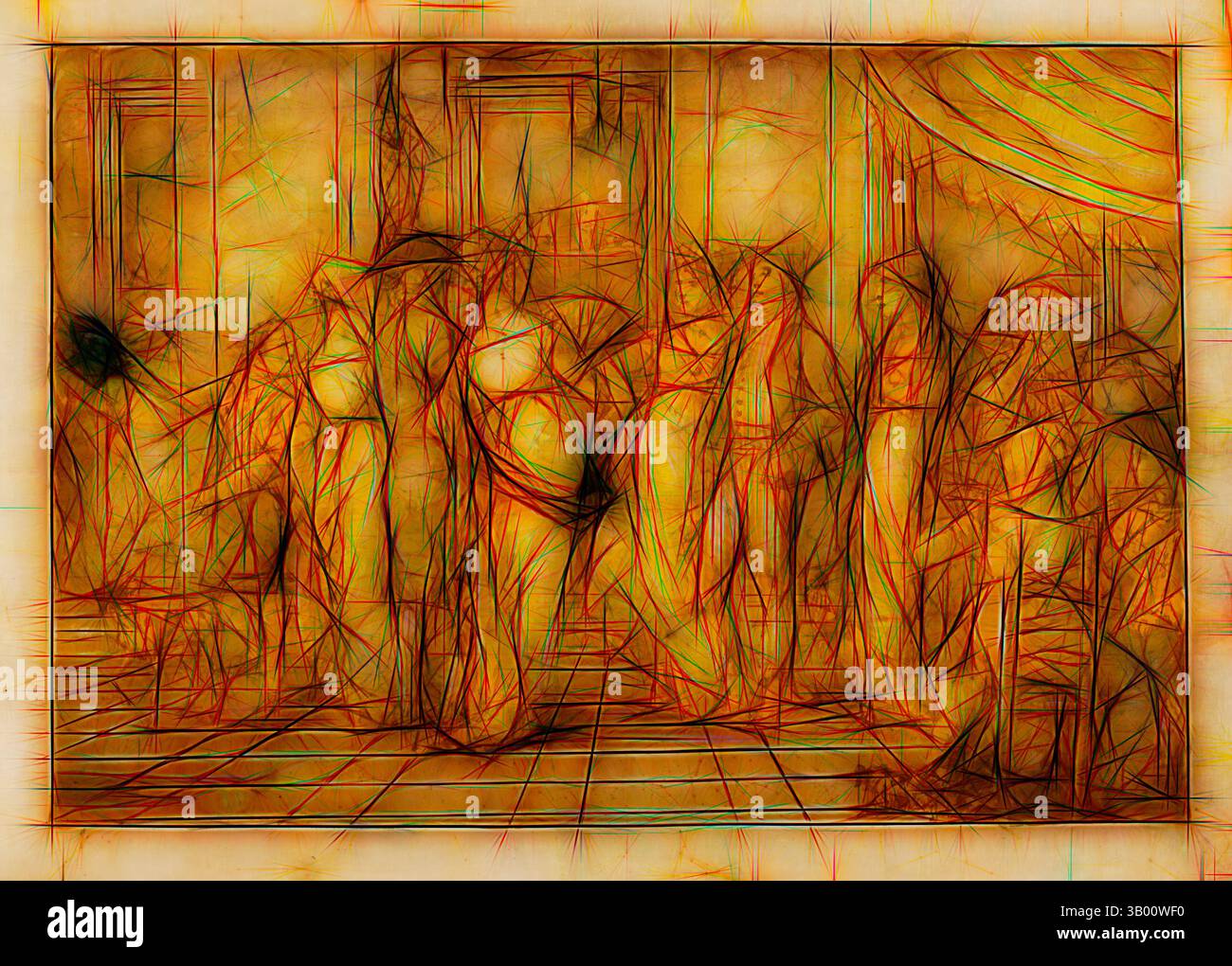 Stylized depiction of figures intertwined hi-res stock photography and ...