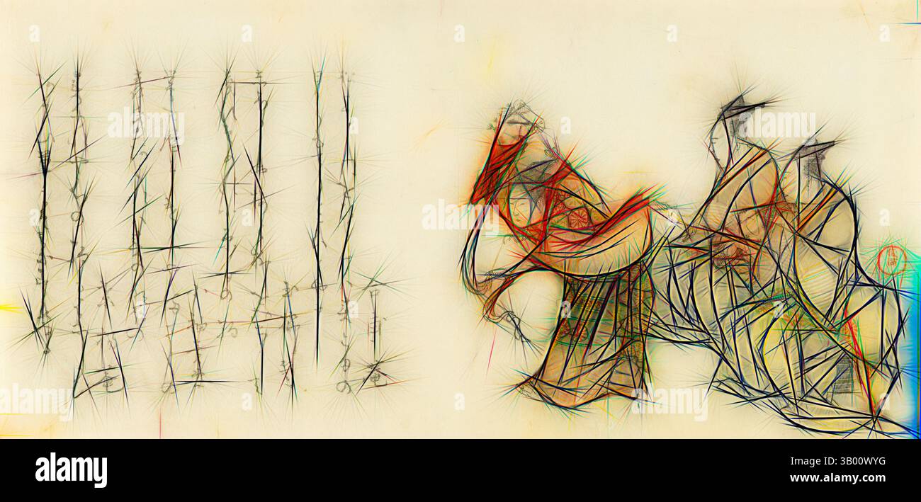 An abstract composition featuring an arrangement of linear forms on the ...