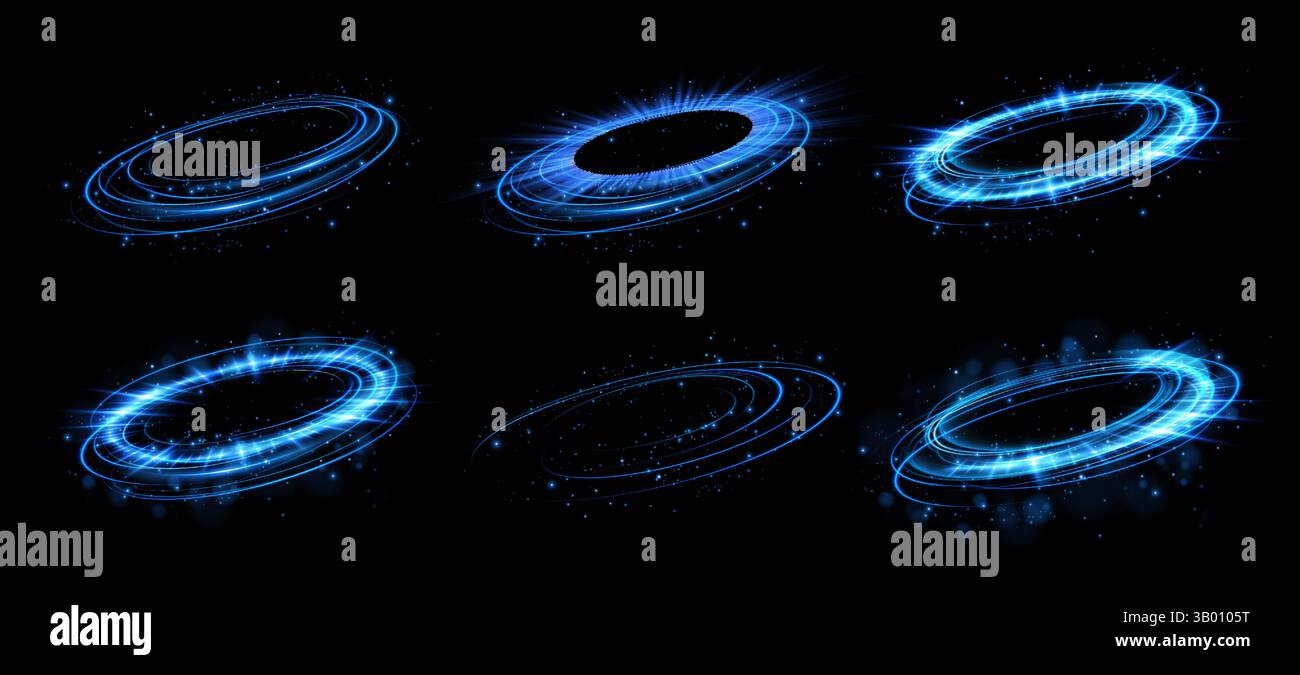 Futuristic Blue Energy Circles Stunningly Dynamic and Glowing Vortex ...
