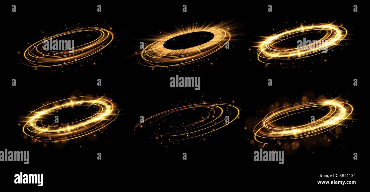 Golden ring particles animation hi-res stock photography and images - Alamy