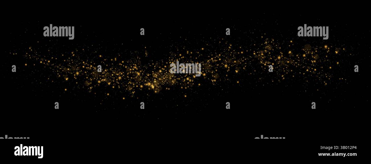 Gleaming Golden Particles on an Elegant Black Background, Creating a Mesmerizing and Enchanting ...