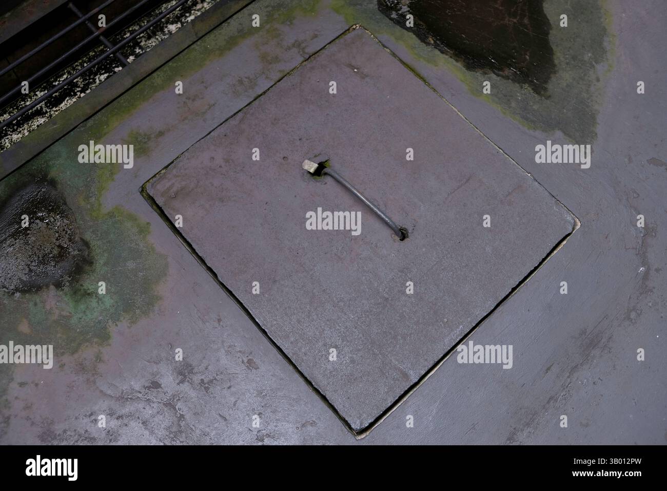 Close-up view of septic tank manhole cover Stock Photo - Alamy