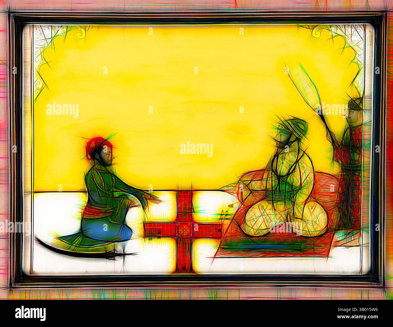 Vibrant scene depicts two figures hi-res stock photography and images ...