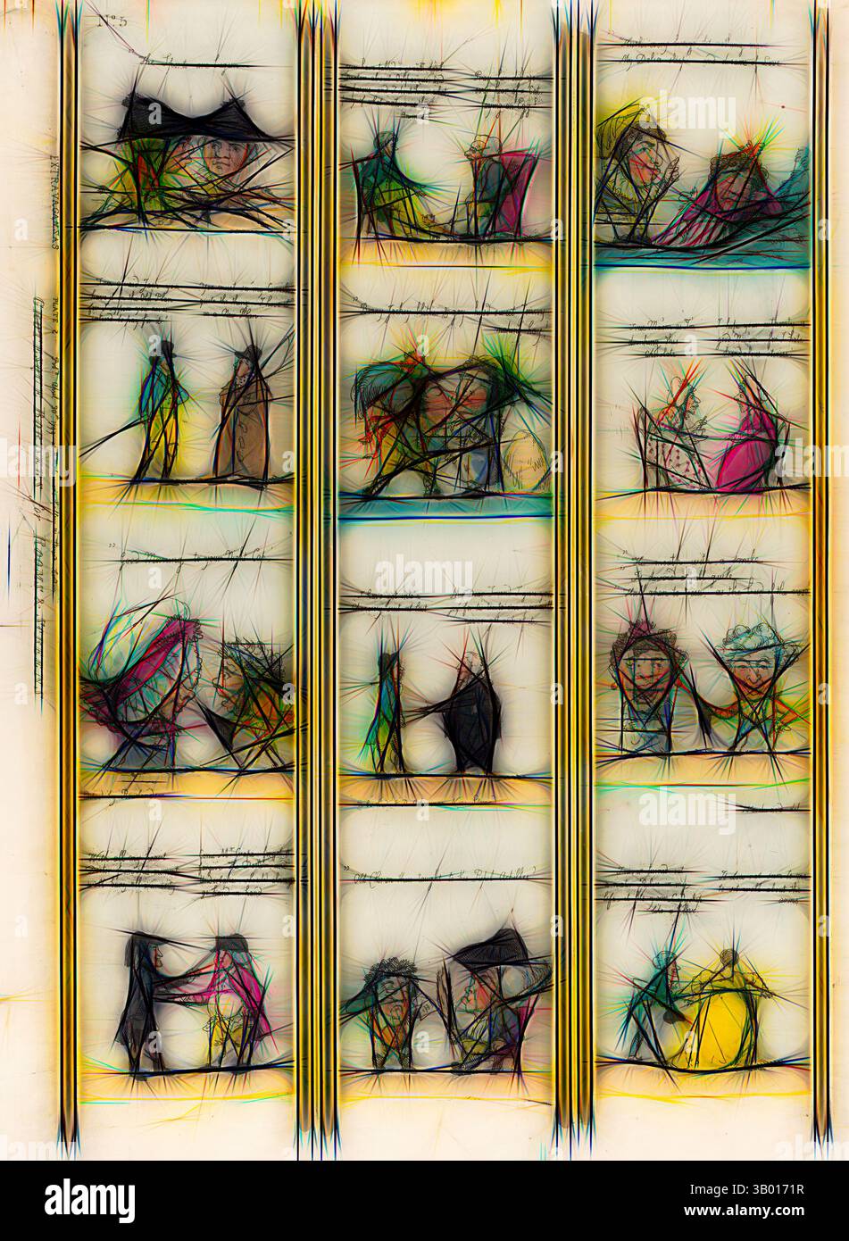 A vibrant abstract representation features a series of interconnected ...