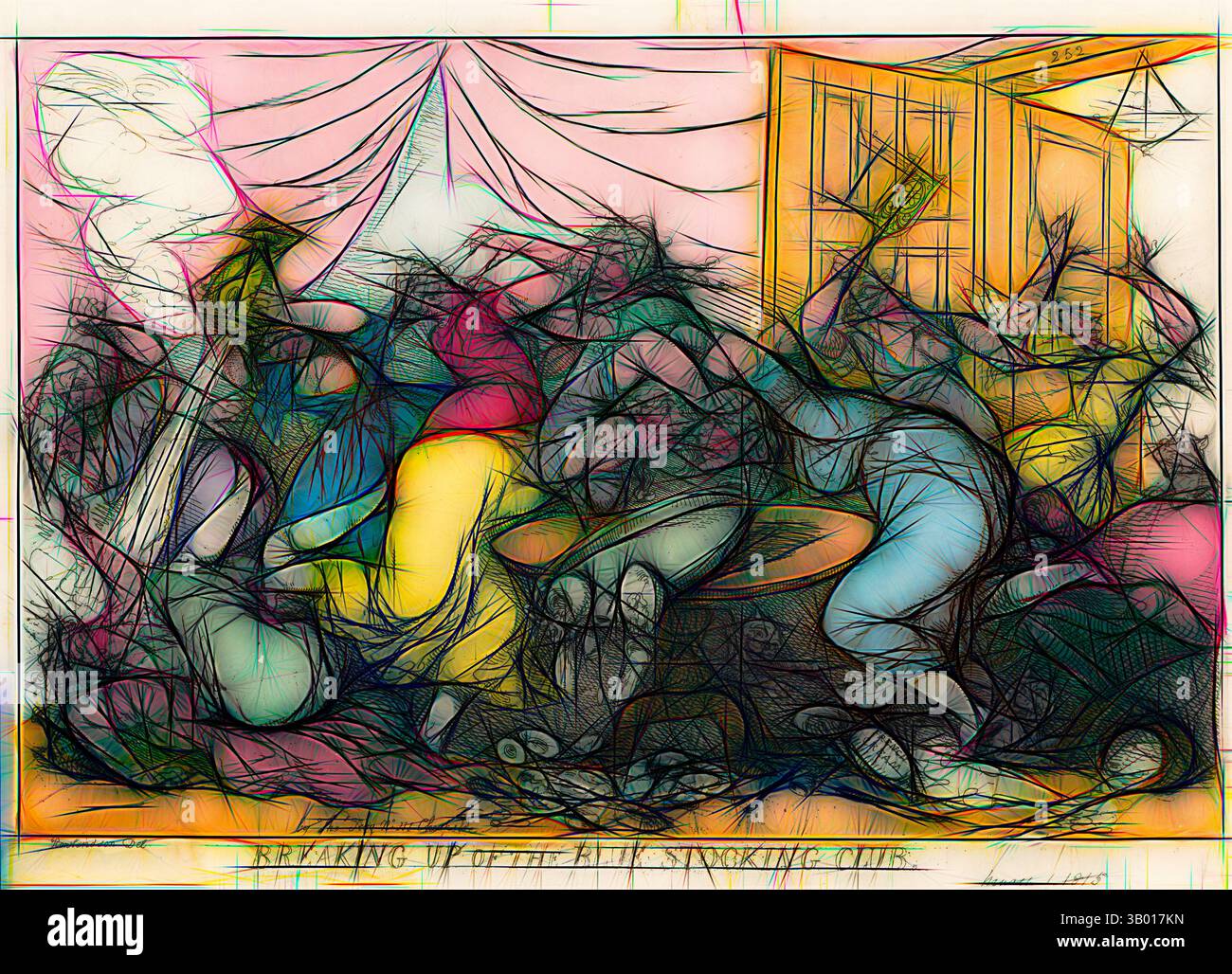 A dynamic scene filled with vibrant colors and swirling motion ...