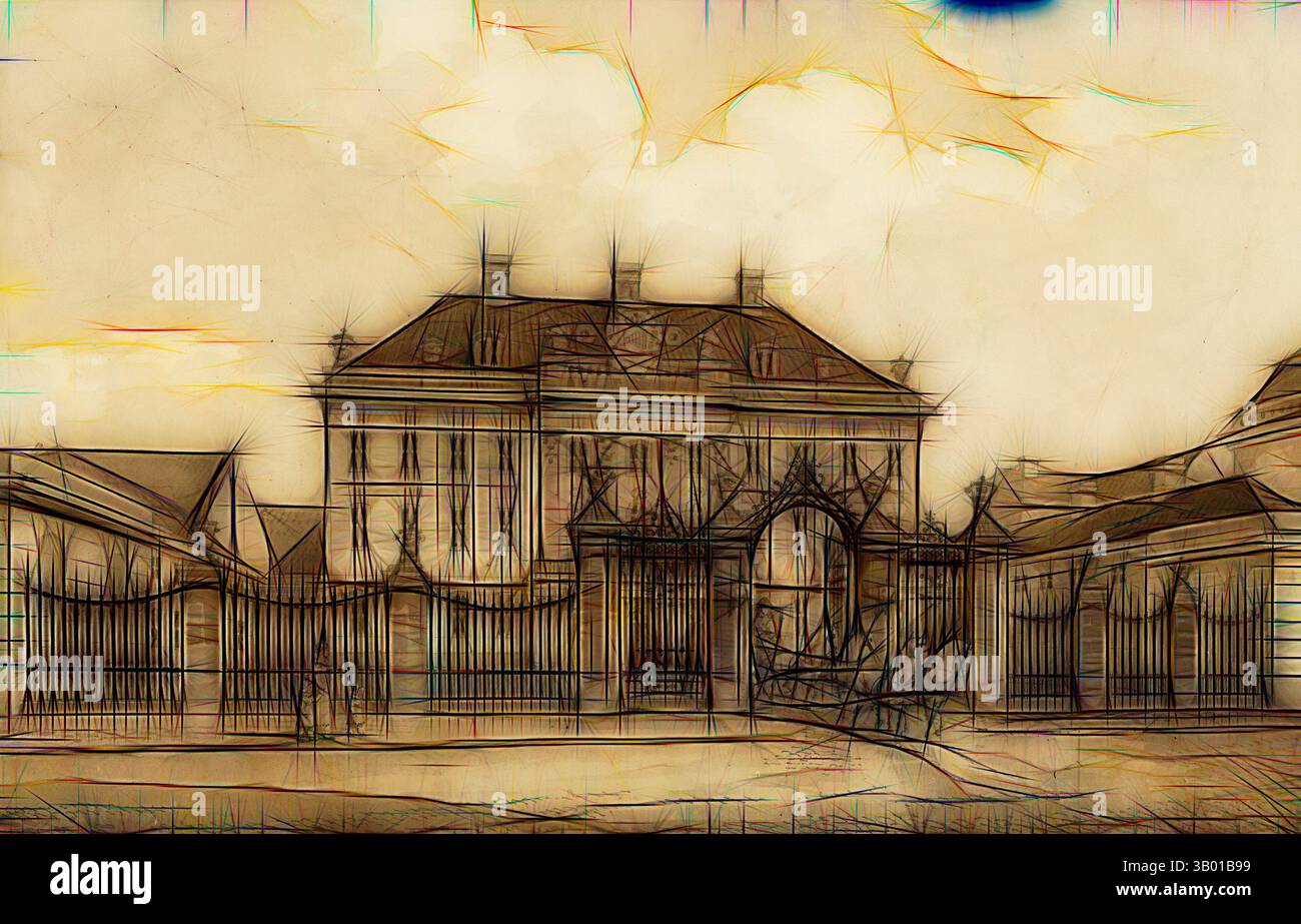 An ornate building with intricate architectural details is framed by a ...