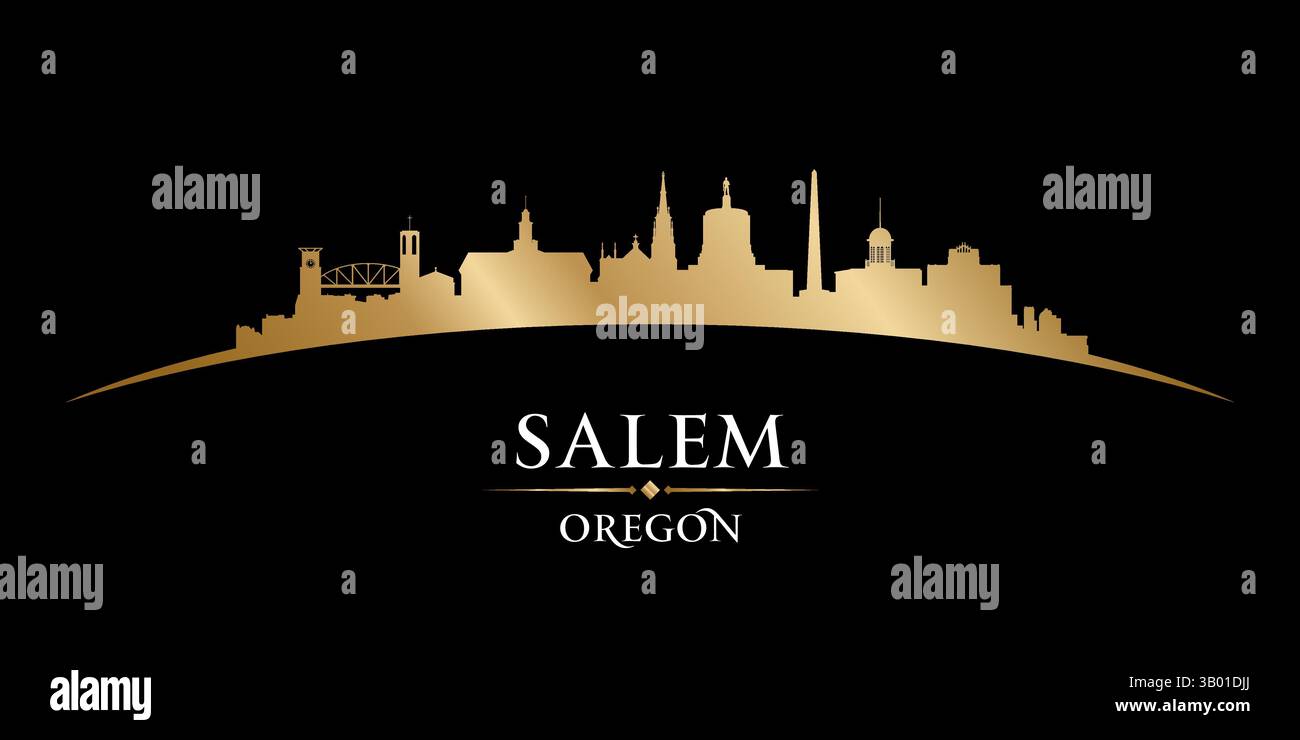 Salem Oregon city skyline silhouette. Vector illustration Stock Vector ...