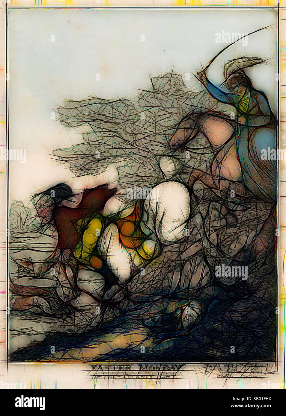 A dynamic scene depicting a figure on horseback, wielding a whip as ...