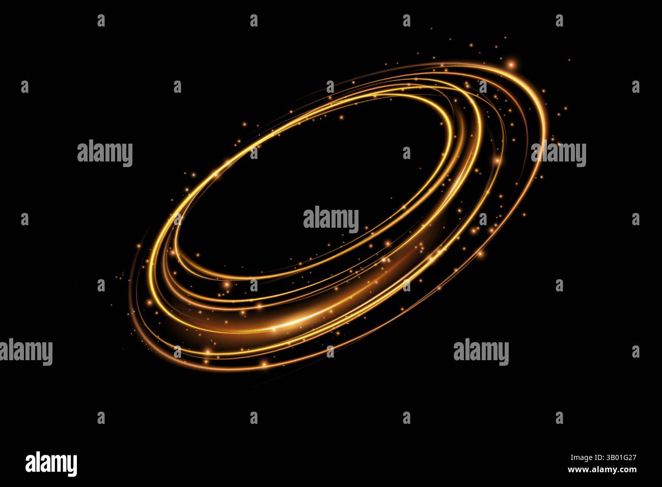 Experience the beauty of elegant golden circular light effects ...