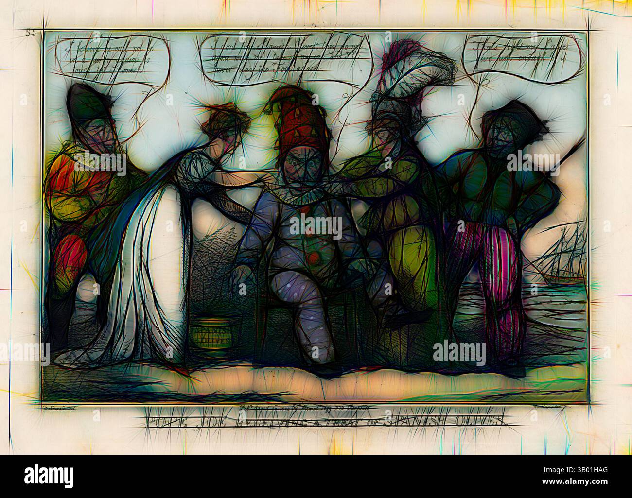 A whimsical scene featuring a group of eccentric characters engaged in ...