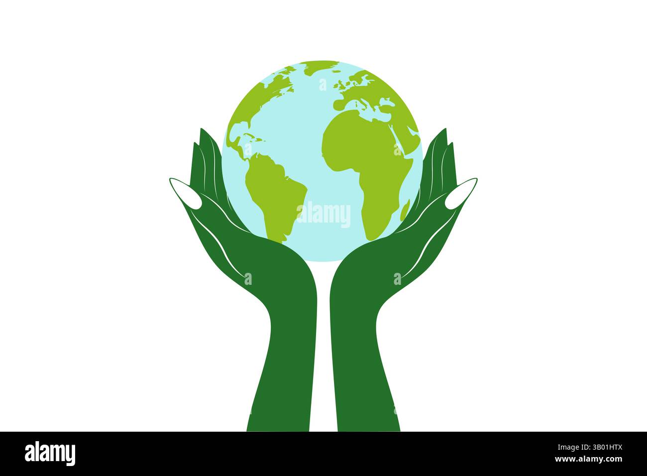 World Earth Day Concept. Illustration of Hands Embracing a Globe ...