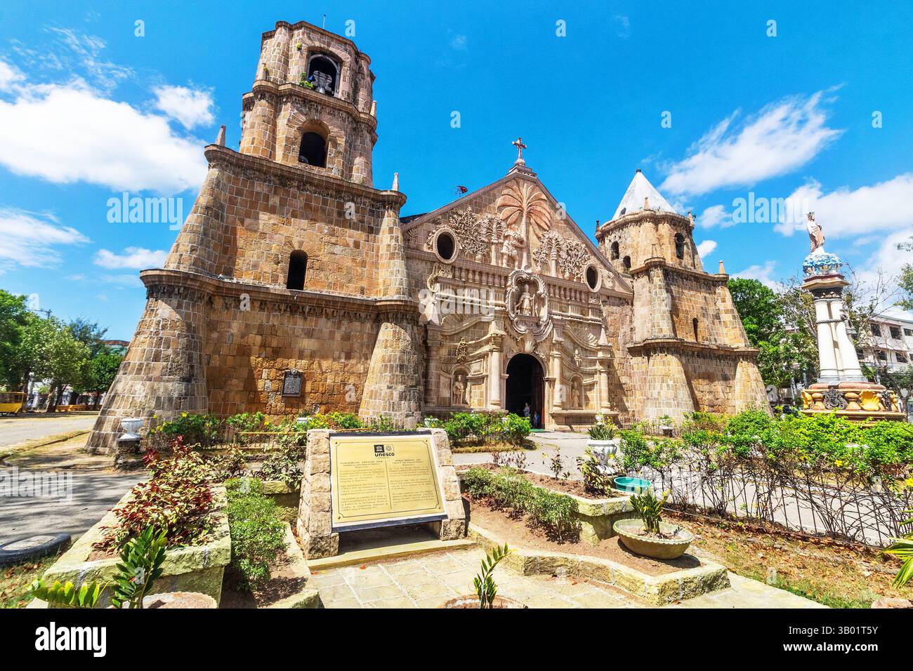 Miag-ao Church in Iloilo, a UNESCO site known for its baroque facade ...