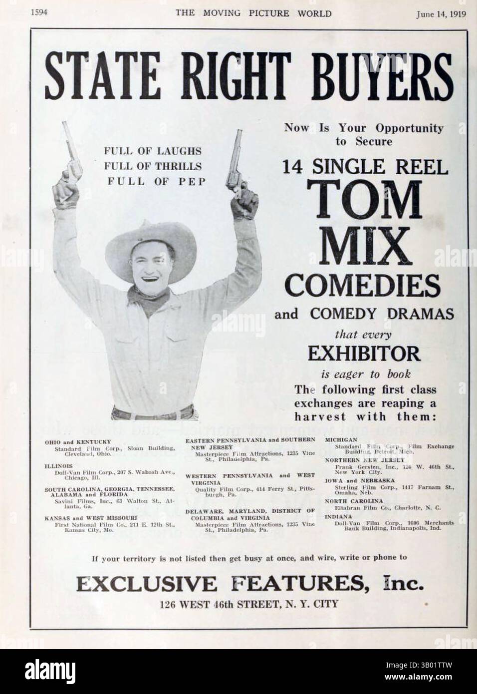 TOM MIX (1880-1940) American film actor who specialized in Western ...