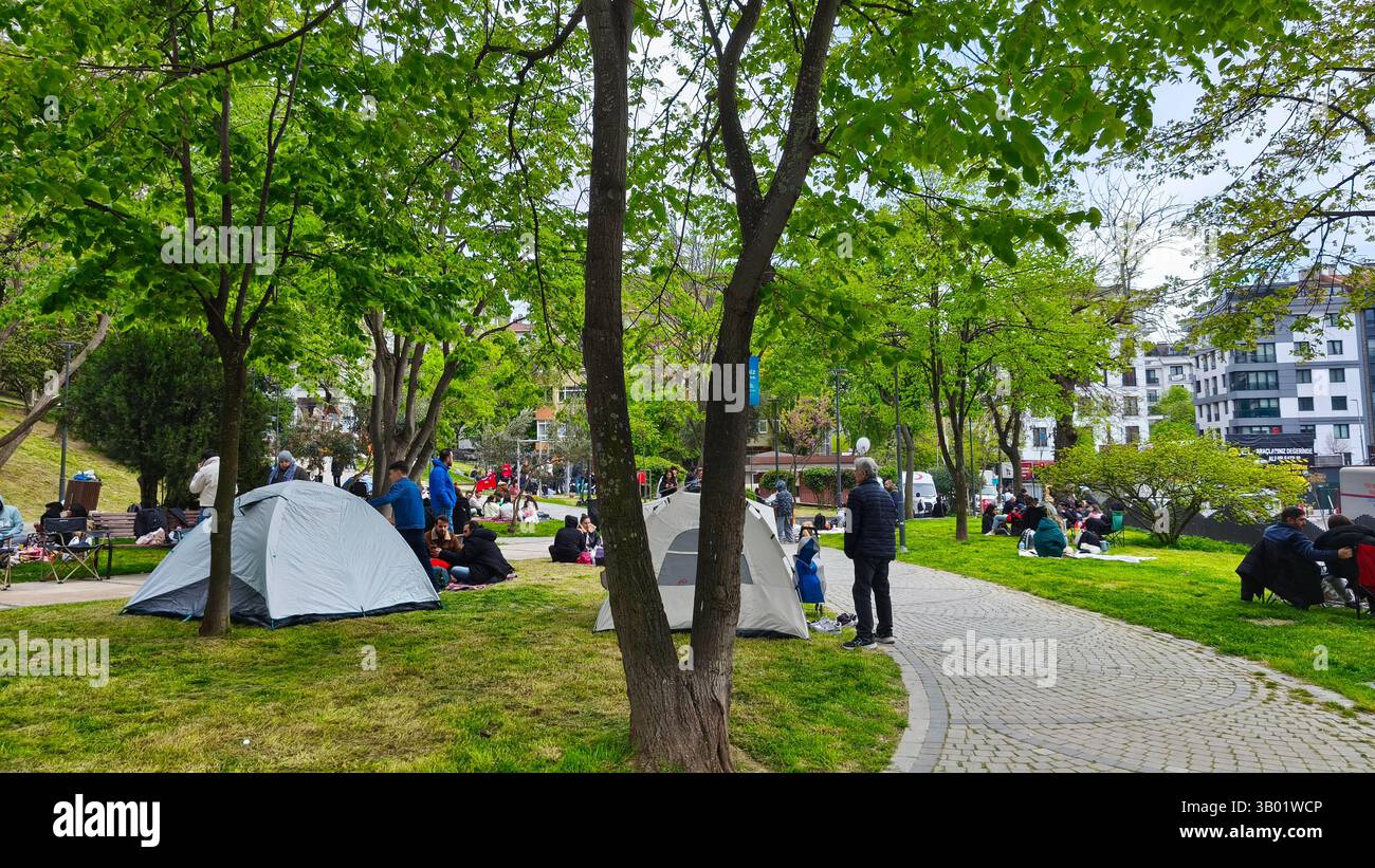 Istanbul, Turkiye. 23th April 2025 . People gathering in parks and ...