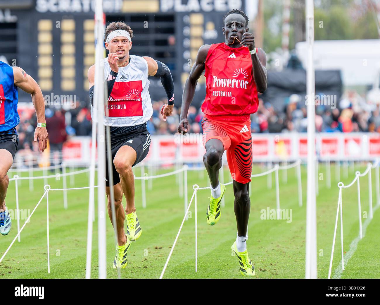 Gout Gout (R) seen competing at the Powercor Stawell Gift. The 143rd ...