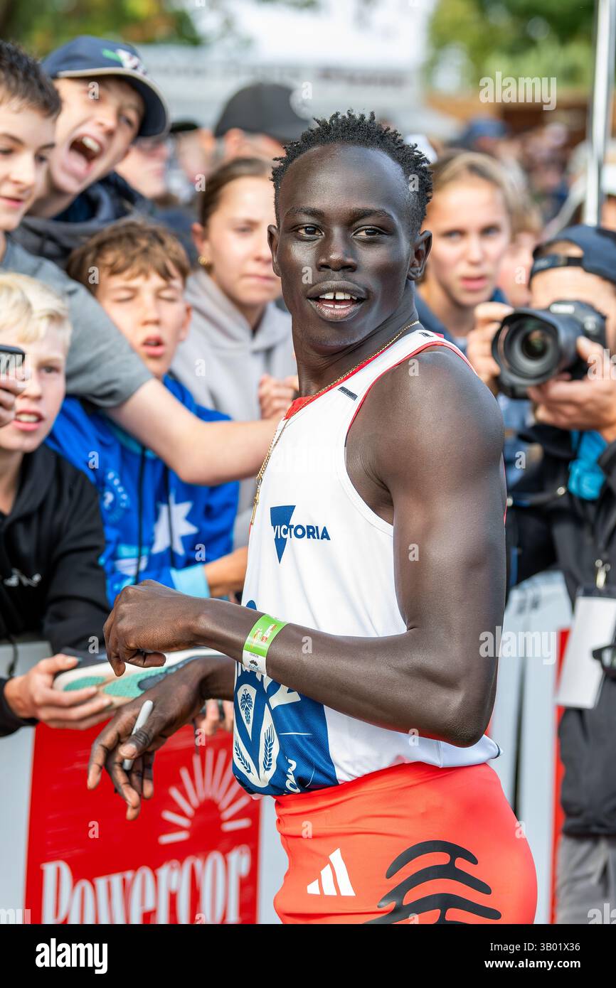 Gout Gout seen with fans at the Powercor Stawell Gift. The 143rd ...