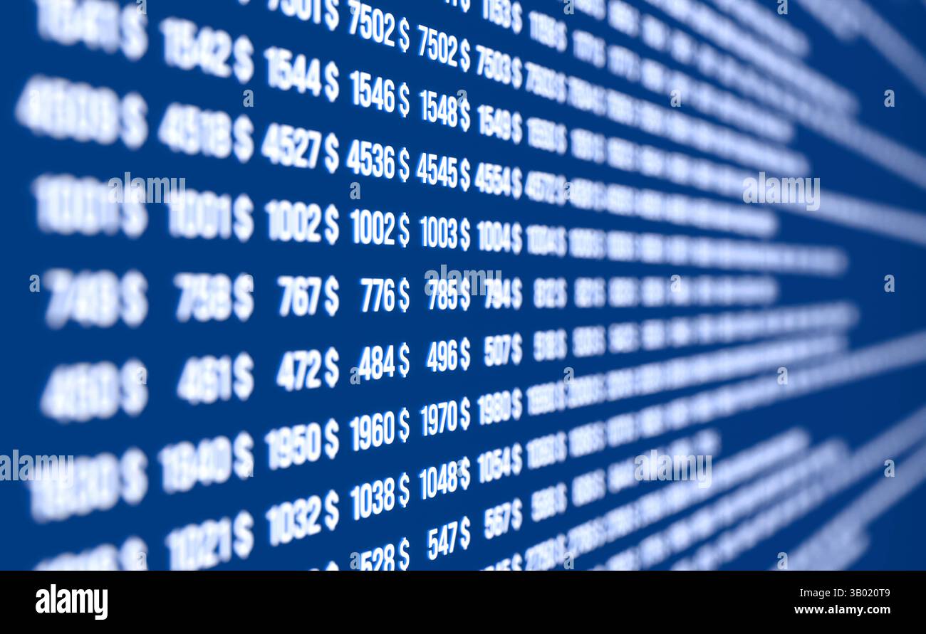 Numbers, financial figures, market data. Numbers, financial figures ...