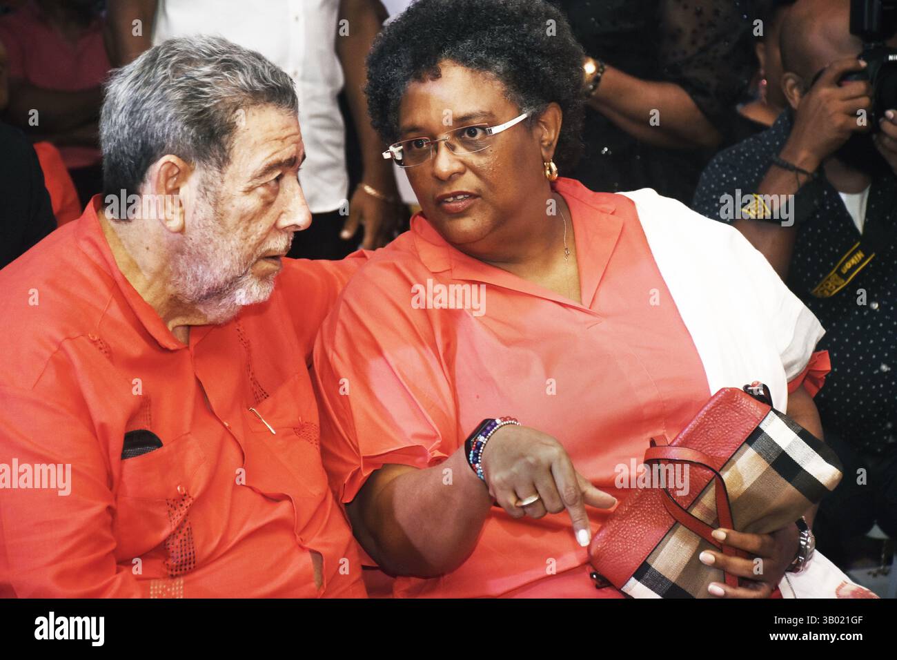 Pm of st vincent in barbados with pm of barbados hi-res stock ...