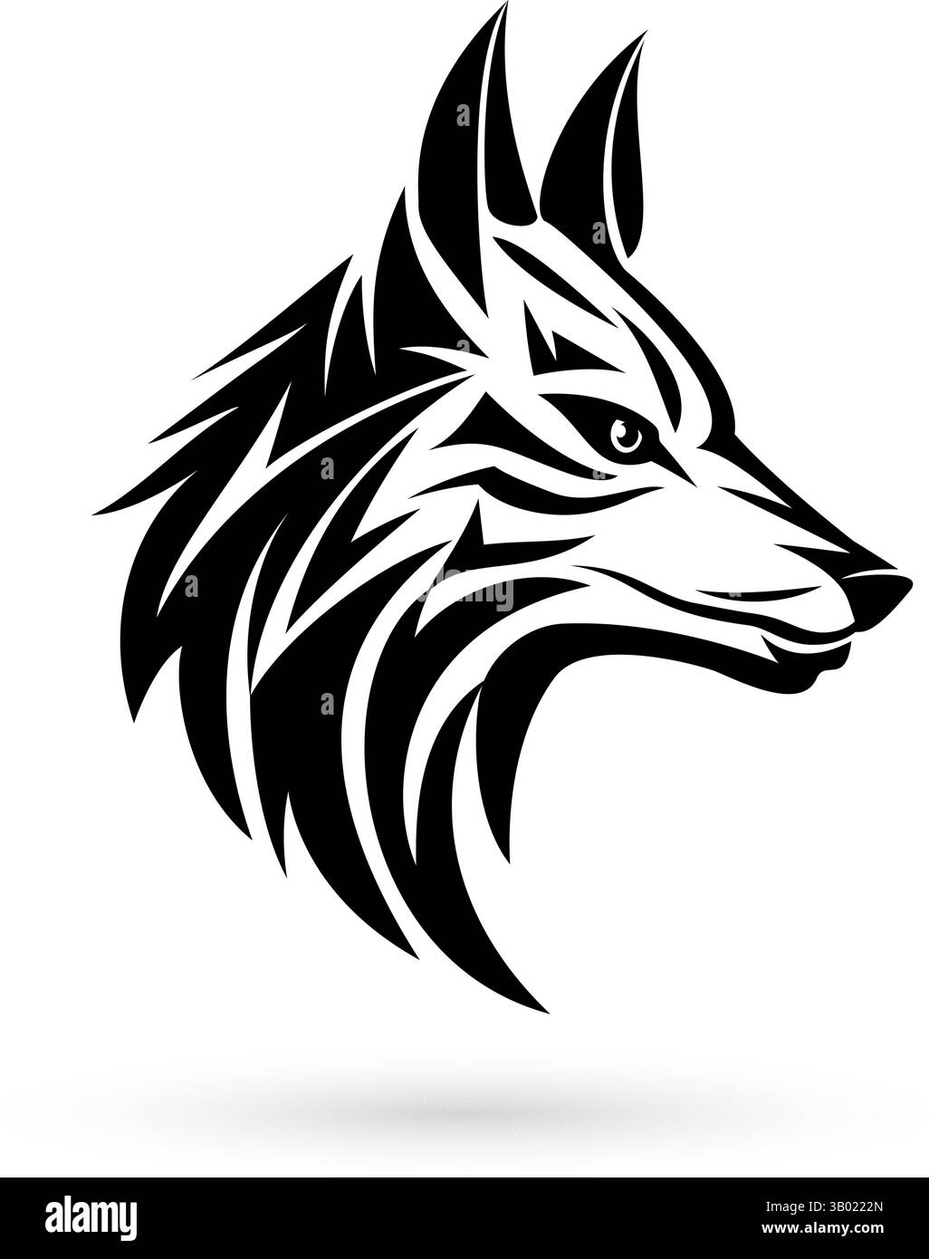 A Wolf Head Symbol Icon perfect for use as a badge, label, logo or t ...