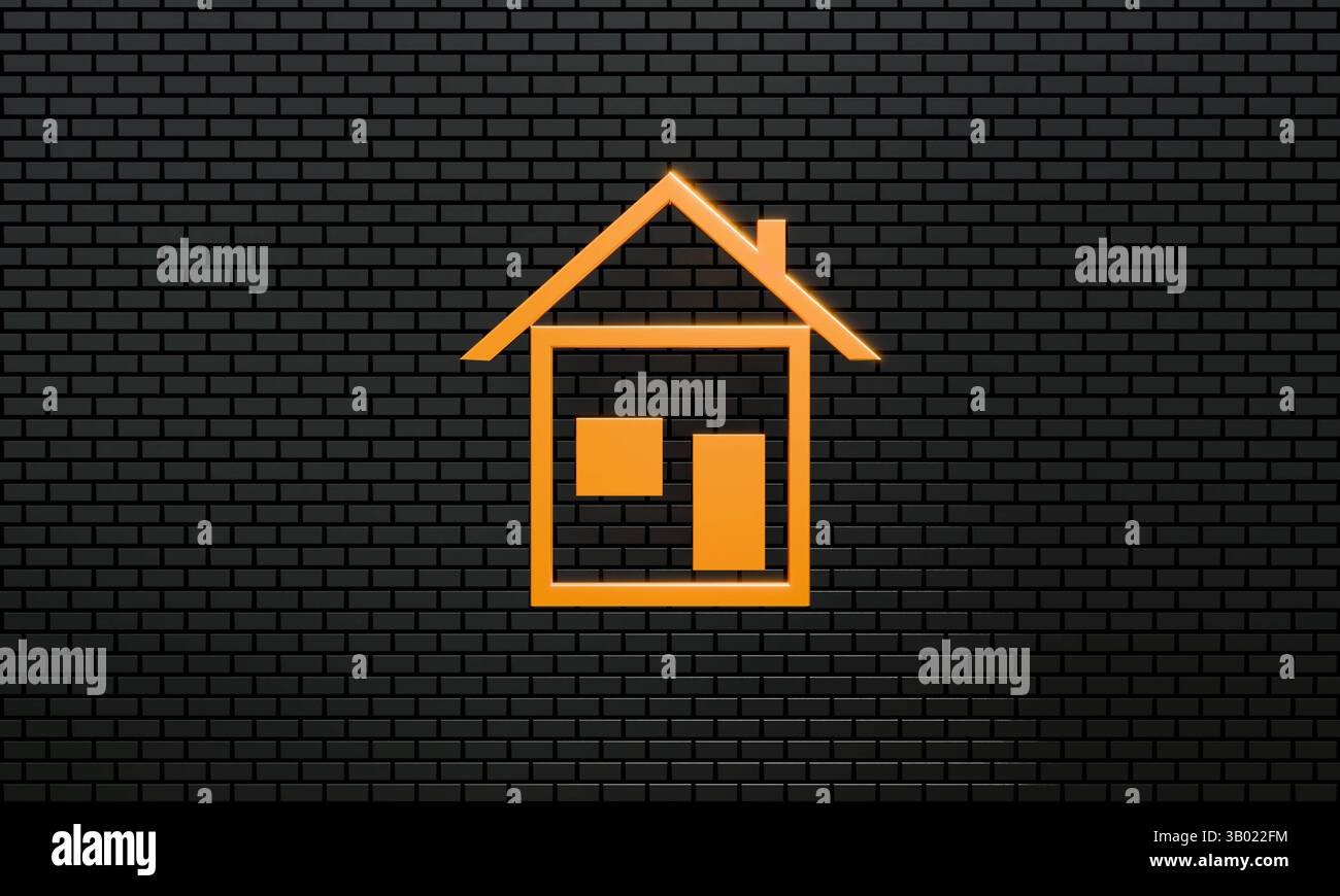 Golden house, real estate and property symbol. Golden house, real ...