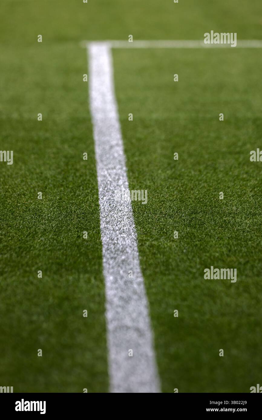 Corner lines and penalty area lines on a football field Stock Photo - Alamy