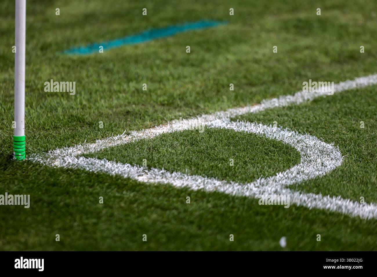 Corner lines and penalty area lines on a football field Stock Photo - Alamy