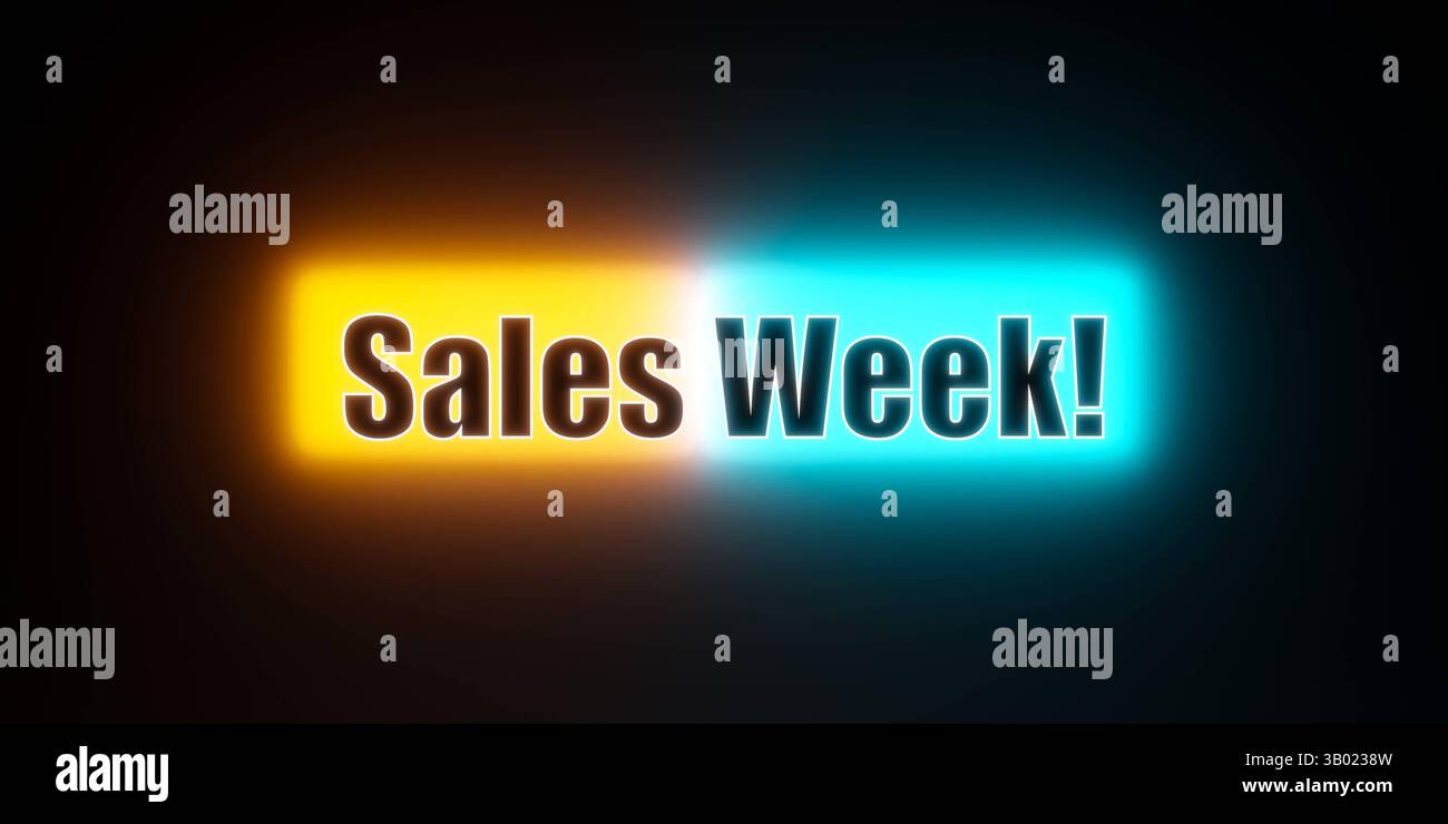Sales Week Sales Week Colored glowing banner with the illuminated text ...