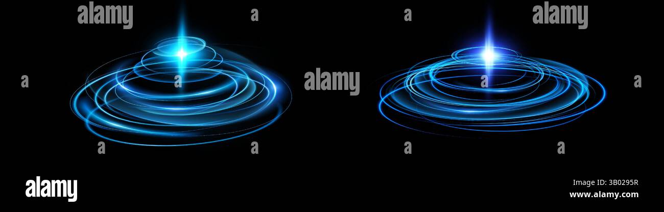 An Abstract Representation of Blue Light Waves Featuring Circular ...
