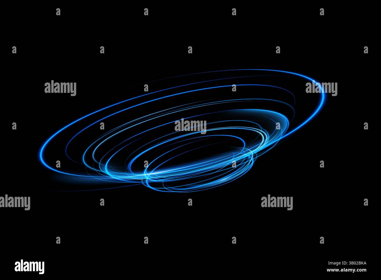 Dynamic and Captivating Blue Light Swirls Dance on a Dark Background, Creating an Aesthetic ...